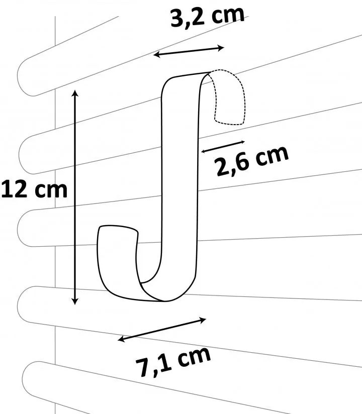 Erga Neo, háček na topidlo, termoplast, bílá, ERG-YKA-RY.HACZYK PVC WHITE