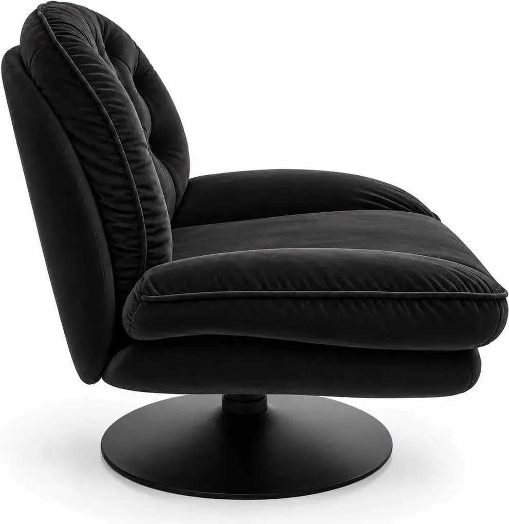 LuxuryForm DESIGN Otočné křeslo LUNA s podnožkou - černé