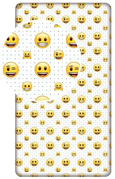 JERRY FABRICS Prostěradlo Emoji 213 90/200 100% Bavlna 90/200 cm