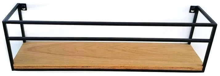 Nástěnná police Kisa 60 cm černá/hnědá