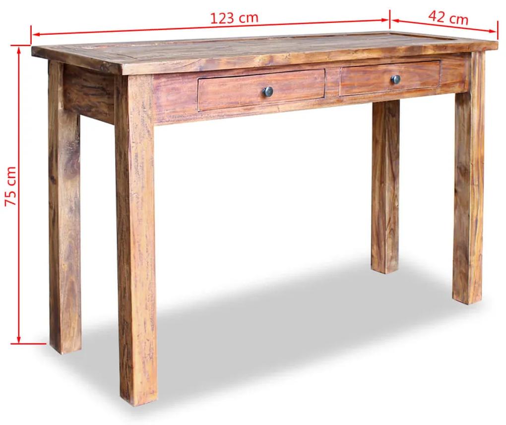 Odkládací stolek, masivní recyklované dřevo, 123x42x75 cm,  244494