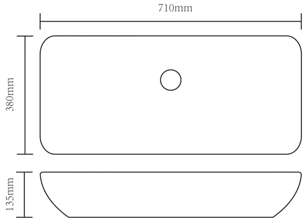 vidaXL Marketos Umyvadlo zlaté 71 x 38 x 13,5 cm keramika