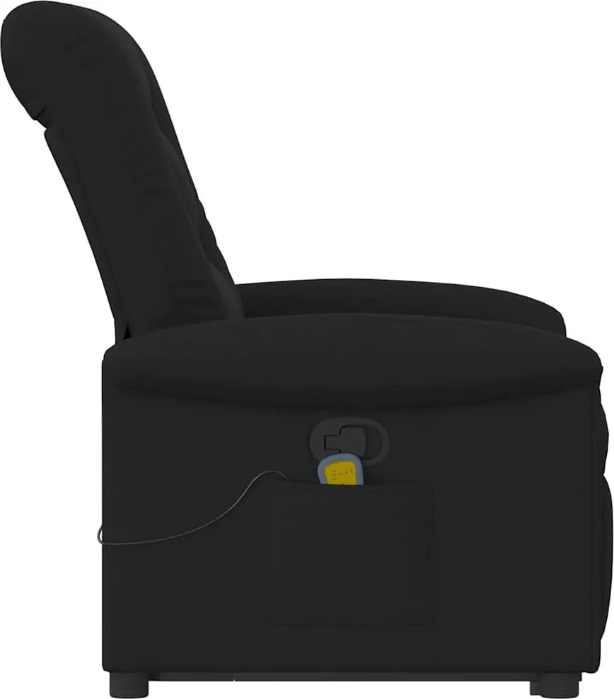 Zvedací masážní polohovací křeslo černé textil 3303266