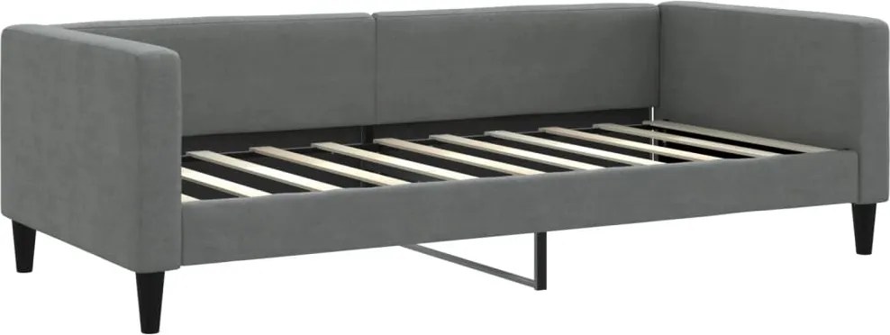 Válenda s přistýlkou a matracemi tmavě šedá 90 x 190 cm textil 3196607