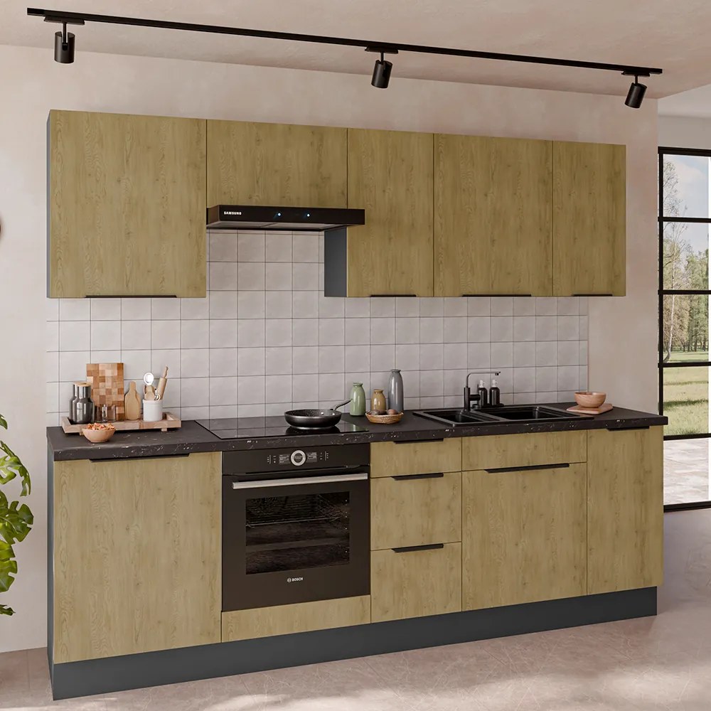 CREMONA ac | dolní skříňka 80 ZL 1S dřezová | 80 cm | PREMIUM BOX | antracit/cremona