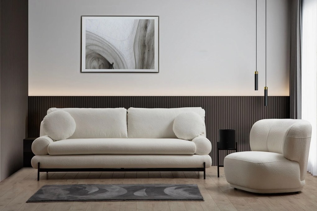 Hanah Home Třímístná pohovka LIVORNO bílá 560ARE1365