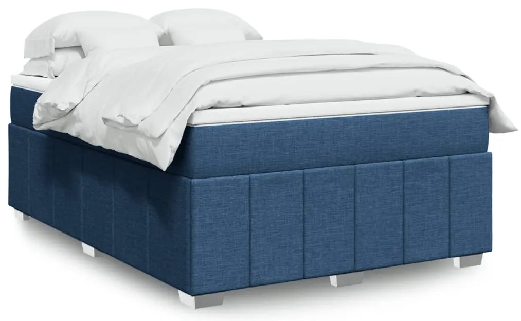 Box spring postel s matrací modrá 160x200 cm textil 3285490