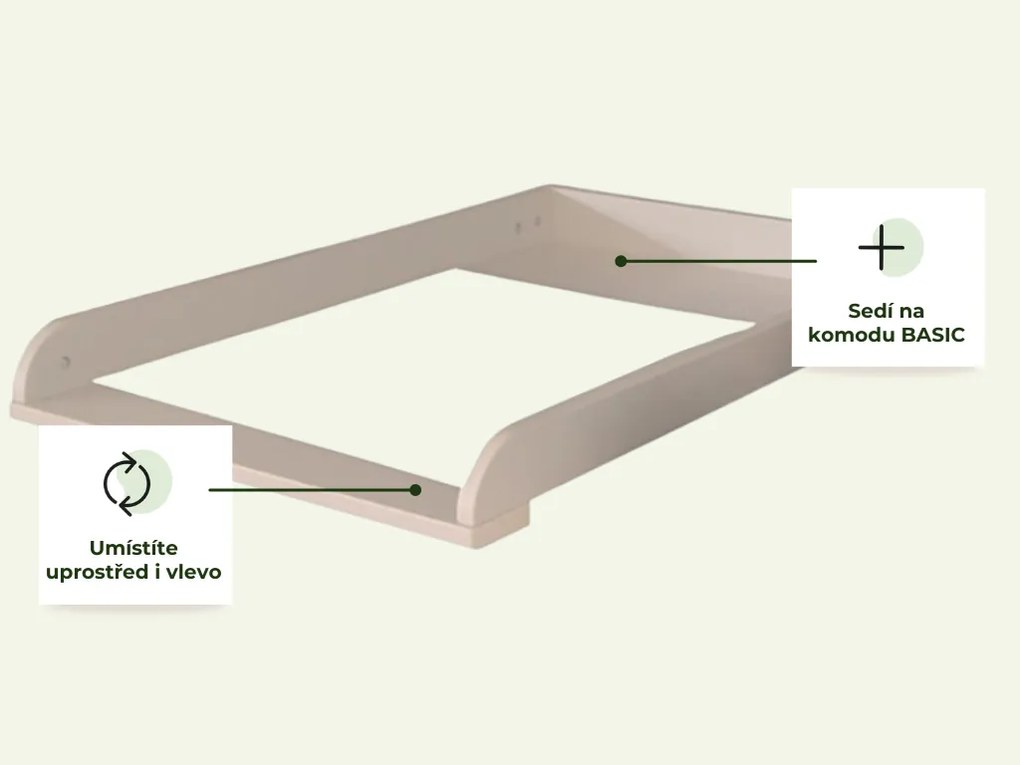 Přebalovací pult na komodu BASIC kašmírový