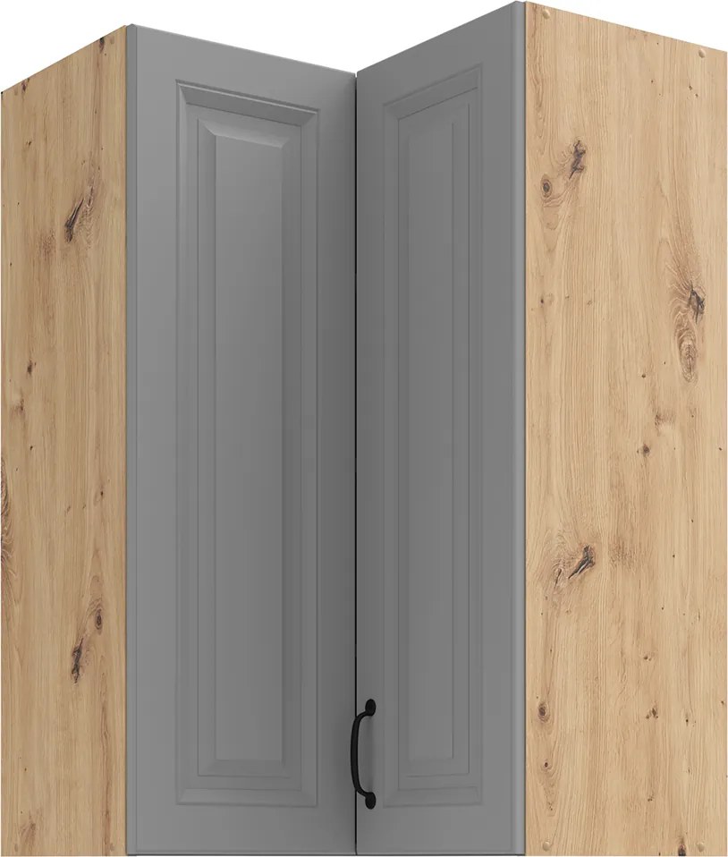 STILO ad | horní skříňka 60x60 GN-90 2F (90°) rohová s policemi | 60x60 cm | VYSOKÁ | artisan/světle šedá