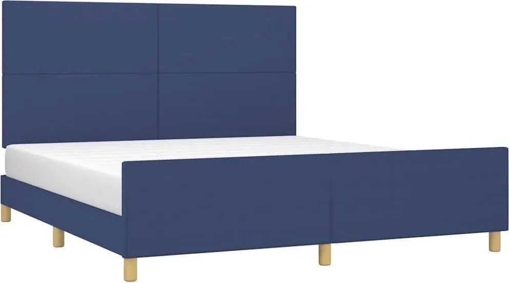 Rám postele bez matrace modrý 160 x 200 cm textil 3124909