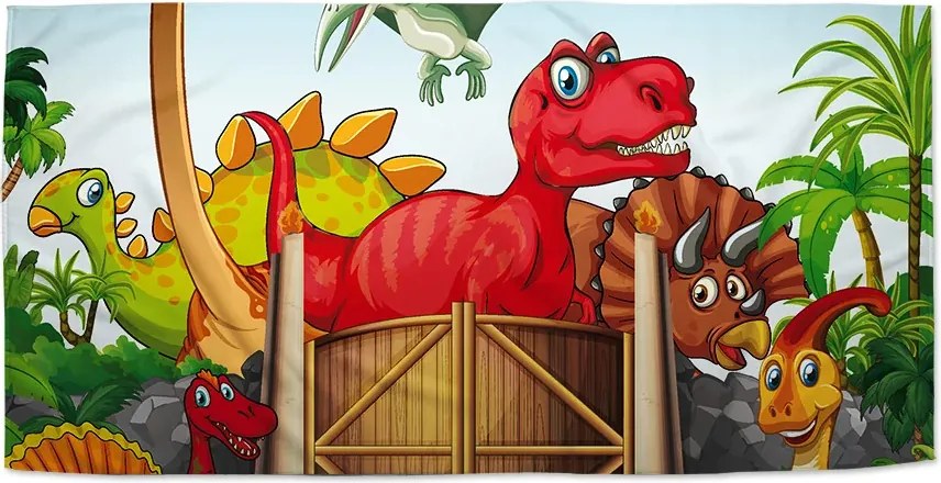 Sablio Ručník Dinosauři 4 - 70x140 cm