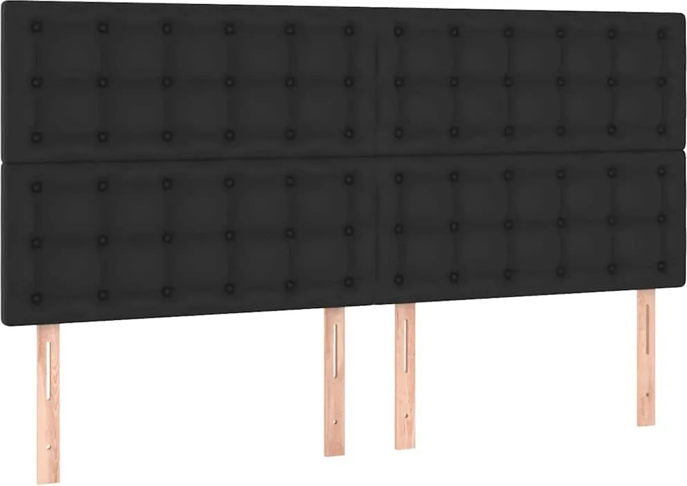 Box spring postel s matrací černá 200x200 cm umělá kůže 3129051