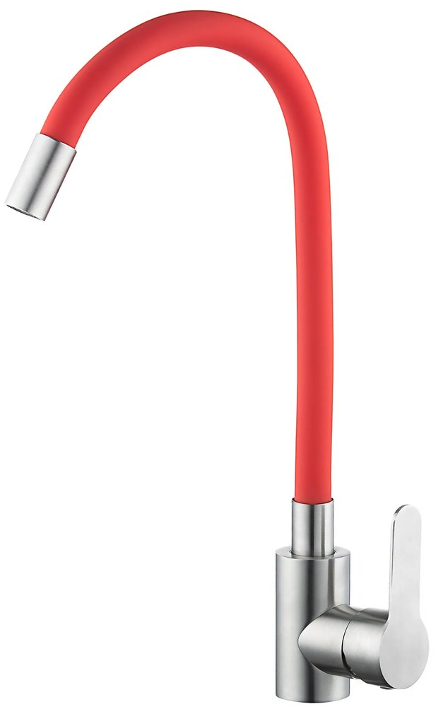 Velazo Dřezová baterie s flexibilním raménkem - VE-8105SR, červená/nerez