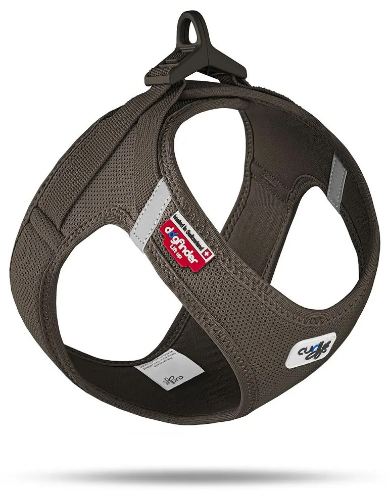 CURLI Postroj pro psy se sponou Air-Mesh Brown, 3XS, 1,5-3 kg