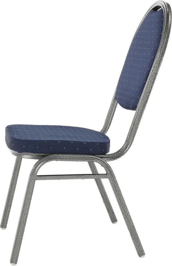 Židle, stohovatelná, látka modrá/šedý rám, JEFF 2 NEW