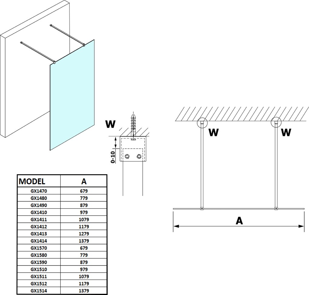 Gelco Gelco, VARIO WHITE jednodílná sprchová zástěna do prostoru, sklo nordic, 800 mm, GX1580-03