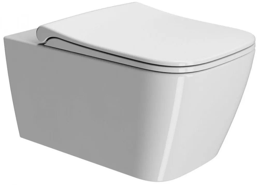 GSI NUBES WC sedátko, Soft Close, bílá mat/chrom MS96C09