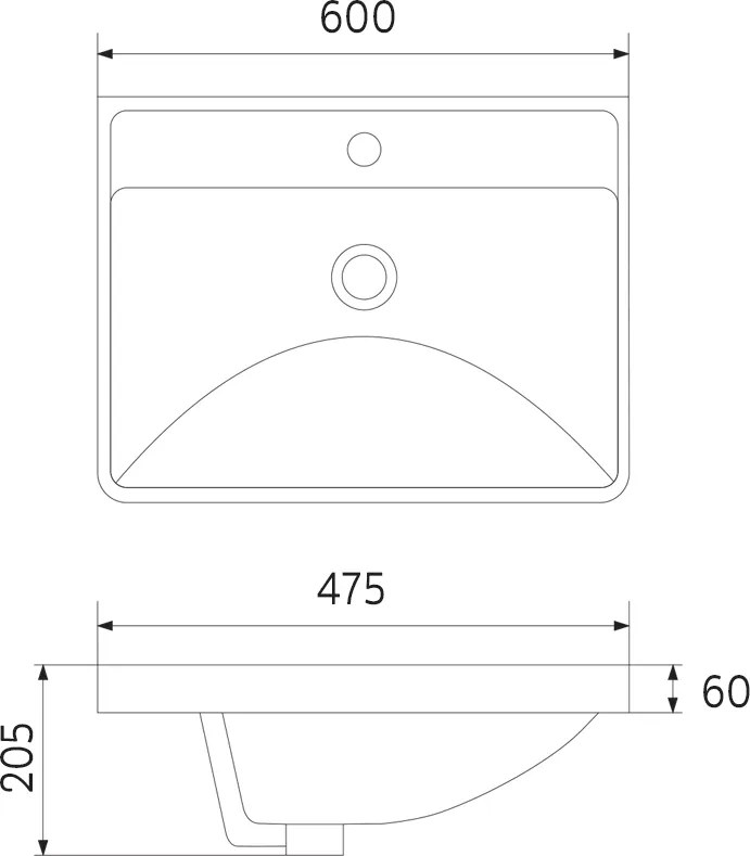 Mereo Mereo, Siena, koupelnová skříňka s keramickym umyvadlem 61 cm, bílá, antracit, černá, CN430
