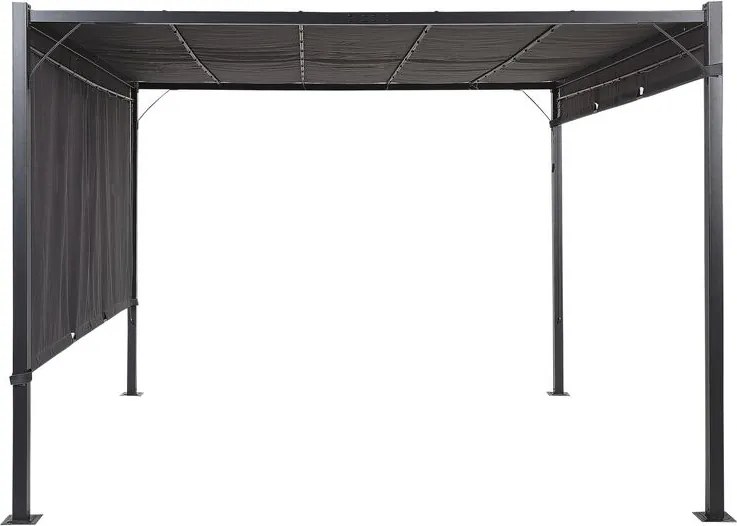 Zahradní pergola s LED solárním osvětlením BestBerg BBGG-51 / 300 x 400 x 215 cm / šedá
