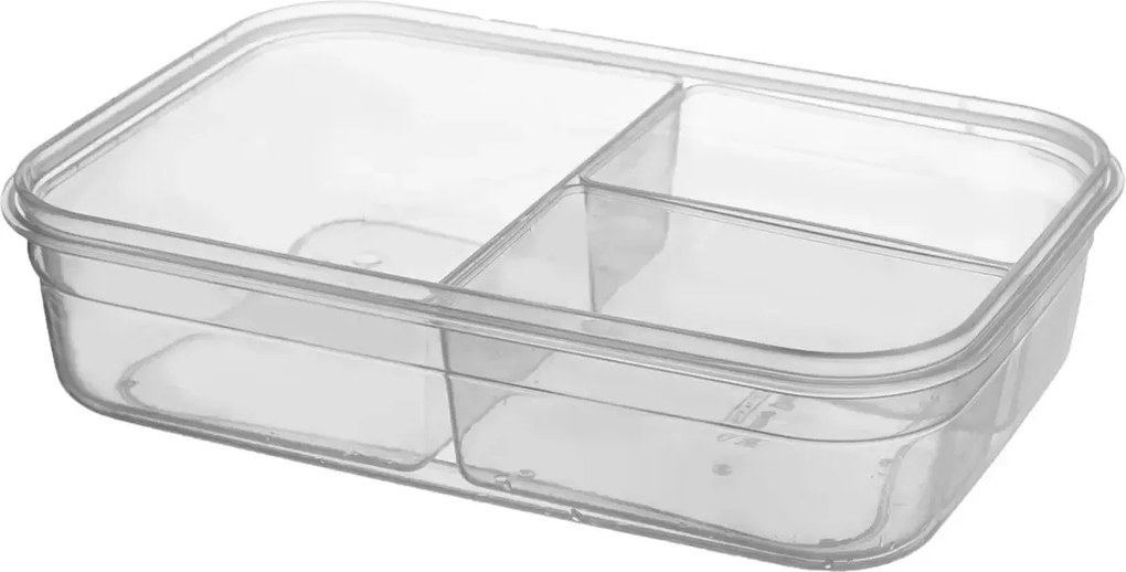 Orion Krabička na jídlo těsnící se 4 klipy, 3 sekce, 1 L, 21x15x6cm