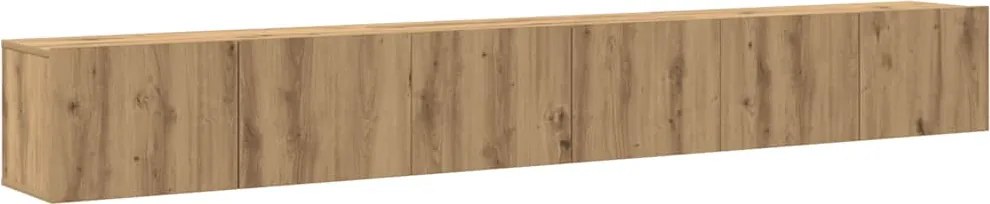 Sada 3 kusů nástěnné TV skříňka dub artisan kompozitní dřevo 3329204