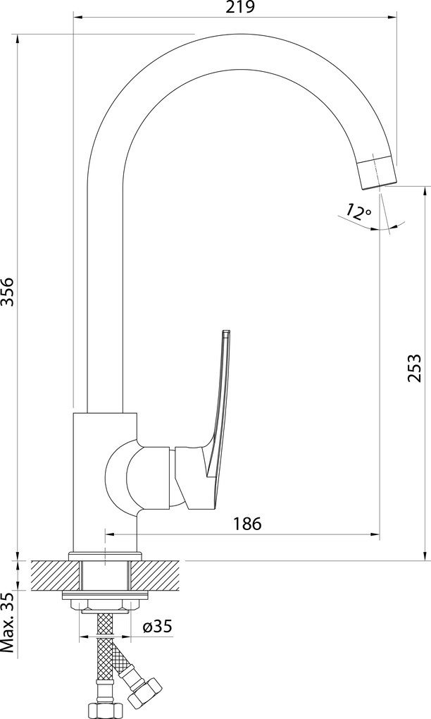 , KORANA stojánková dřezová baterie, chrom, 10221401