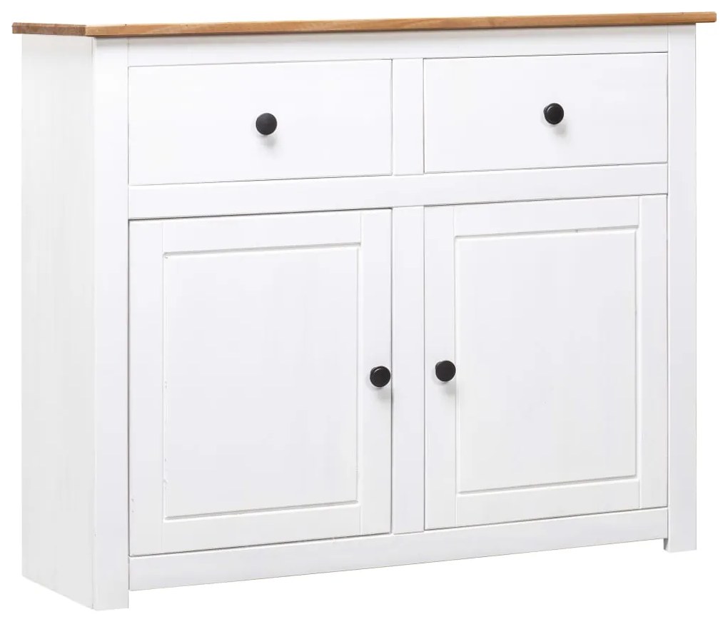 Příborník bílý 93 x 40 x 80 cm borovice řada Panama 282699