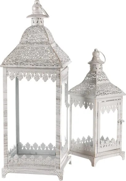 Set dvou kovových luceren bílý JL326 (2 ks)