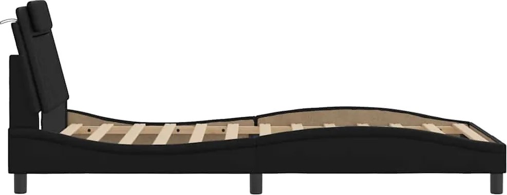 Rám postele Viana bez matrace černý 100x200 cm umělá kůže 3208075
