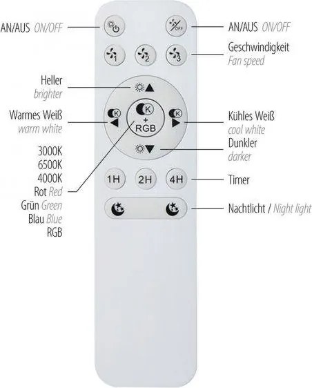 LD 14447-18 LED stropní ventilátor CCT RGB změna barev dálkový ovladač, RGB/2700-6500K - JUST LIGHT