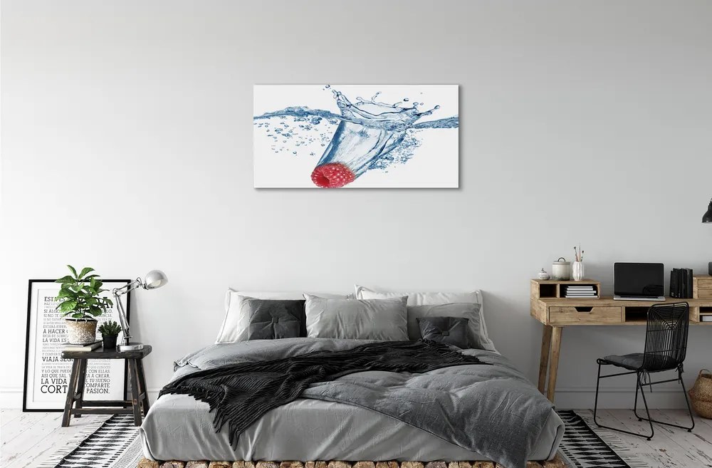 Obrazy na plátně malina voda 125x50 cm