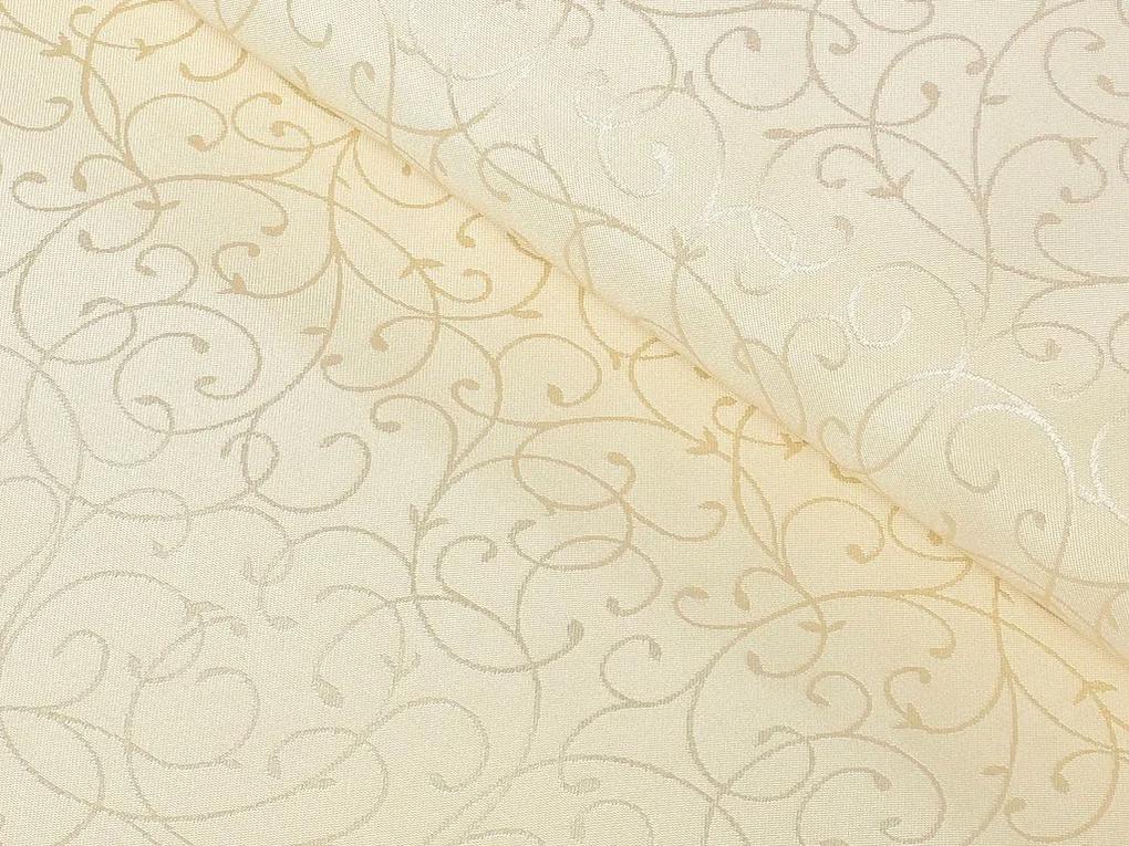 Škodák Luxusní dekorační polyesterová látka vzor PK-376 Vanilkově béžové  ornamenty - š. 150 cm | BIANO