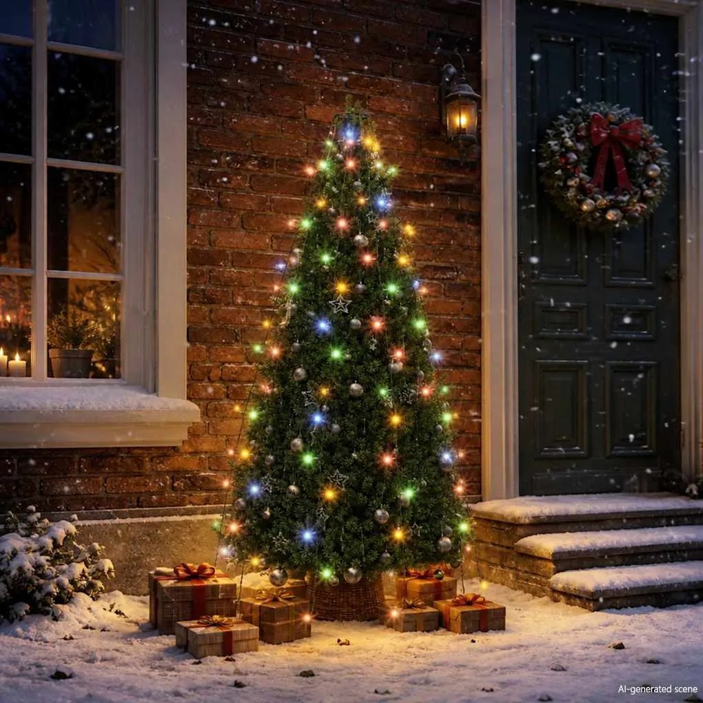Světelná síť na vánoční stromek 150 barevných LED diod 150 cm 328868