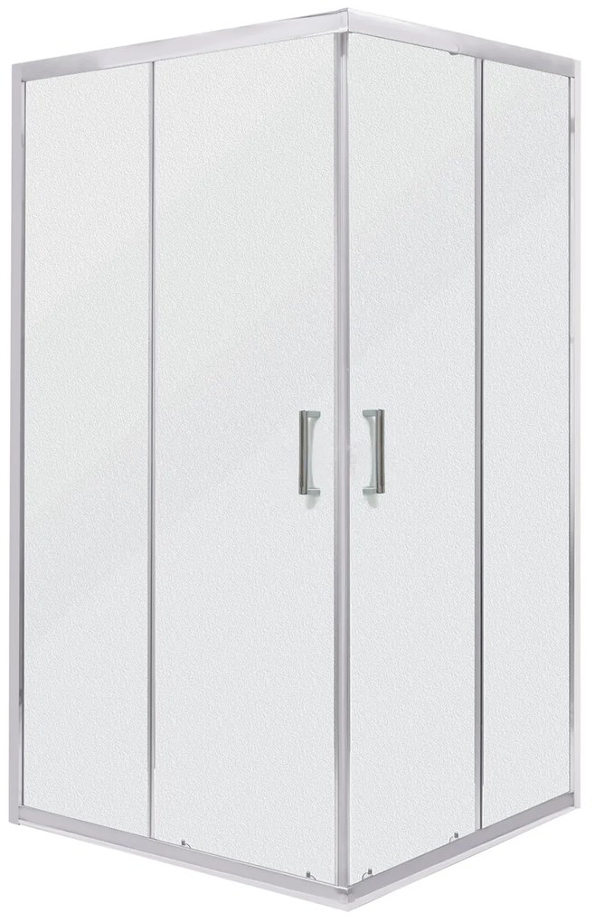 Novoterm Obdélníkový sprchový kout NV-Malibu SQ 80x70 chrom/textura - bez vaničky
