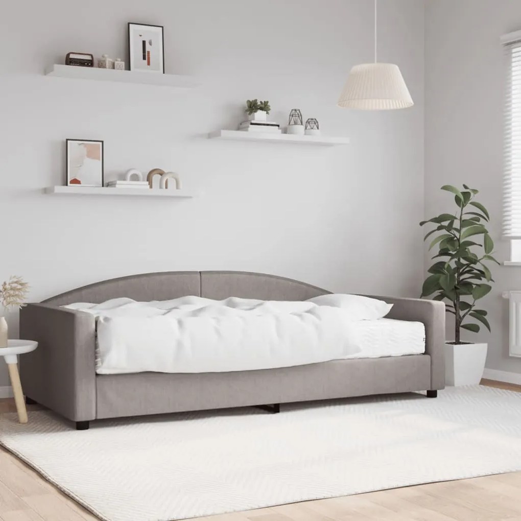 Válenda s matrací taupe 100 x 200 cm textil 3197178