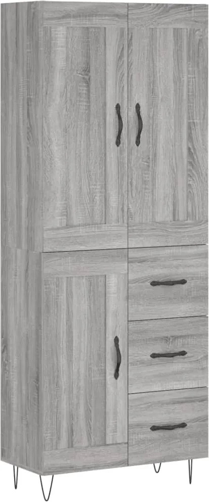 Skříň highboard šedá sonoma 69,5 x 34 x 180 cm kompozitní dřevo 3200039