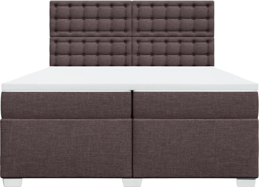 Box spring postel s matrací tmavě hnědá 200x200 cm textil 3290612