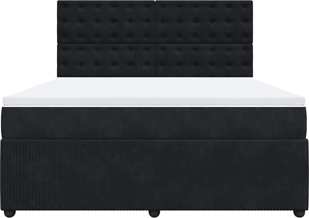Box spring postel s matrací černá 180x200 cm samet 3294720