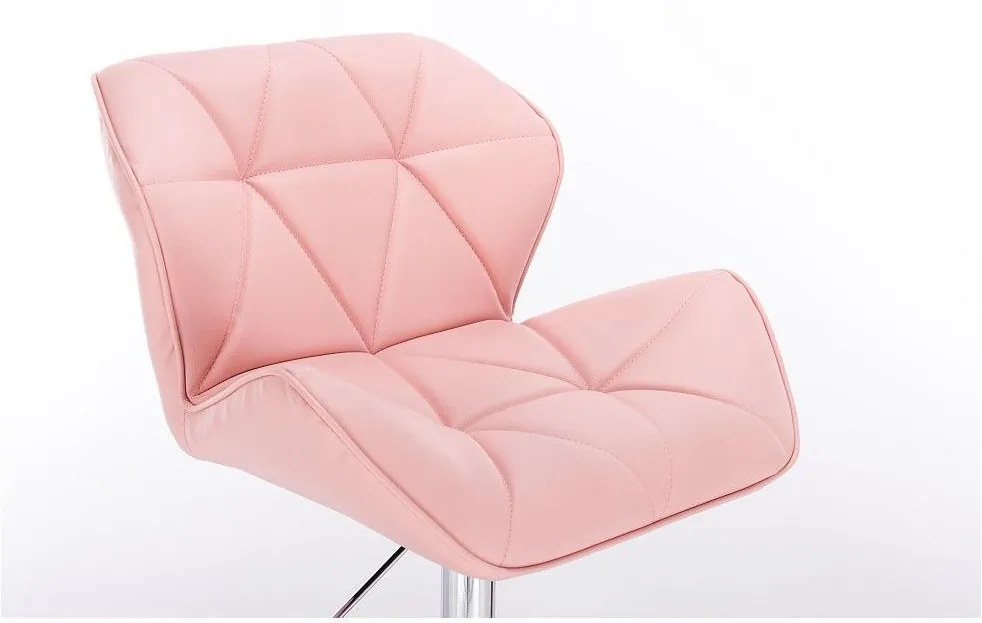 LuxuryForm DESIGN Otočná židle MILANO na stříbrném talíři - růžová