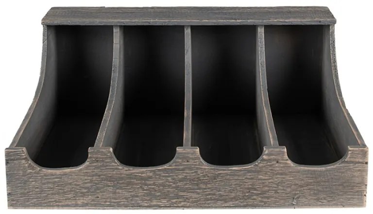 Šedý antik dřevěný příborník Lutgardis – 41x29x17 cm