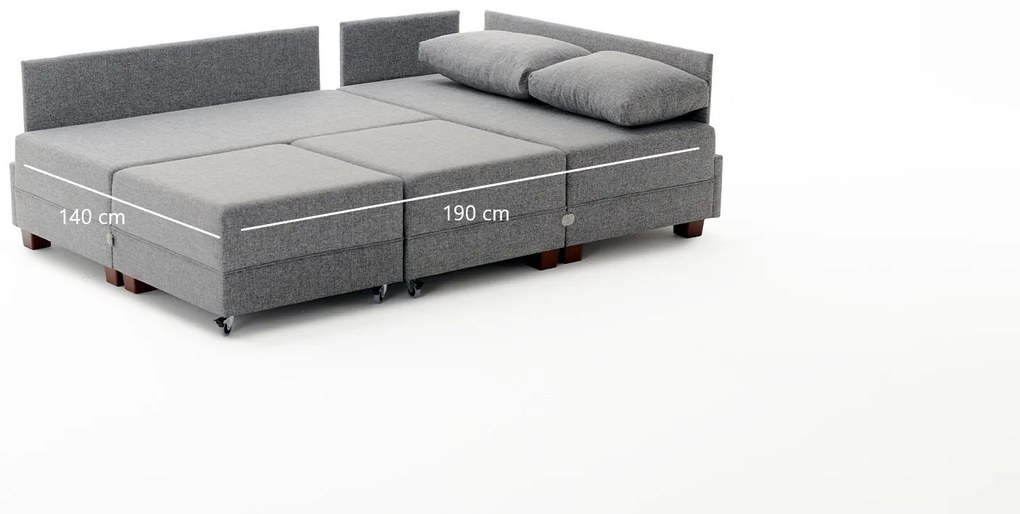 Atelier del Sofa Rohová sedací souprava Fly Corner Sofa Bed Right- Brown, Hnědá