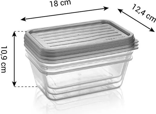 TESCOMA Dózy s víkem 4FOOD 1,0 l, 3 ks