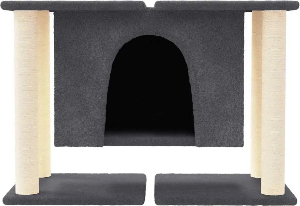 Škrabadlo pro kočky se sisalovými sloupky tmavě šedé 50 cm 171659