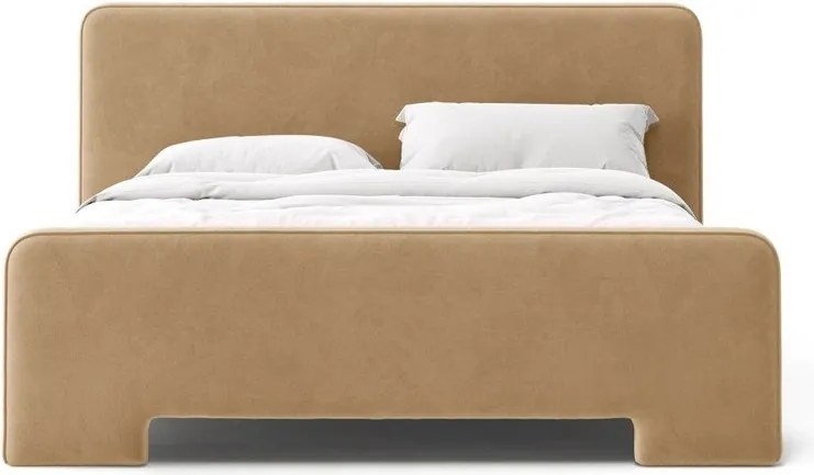 Světle hnědá čalouněná dvoulůžková postel s roštem 180x200 cm Eda – Micadoni