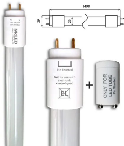 LED trubice zářivka McLED GLASS LEDTUBE 150cm 23W (58W) T8 G13 neutrální bílá ML-331.048.89.0 EM/230V