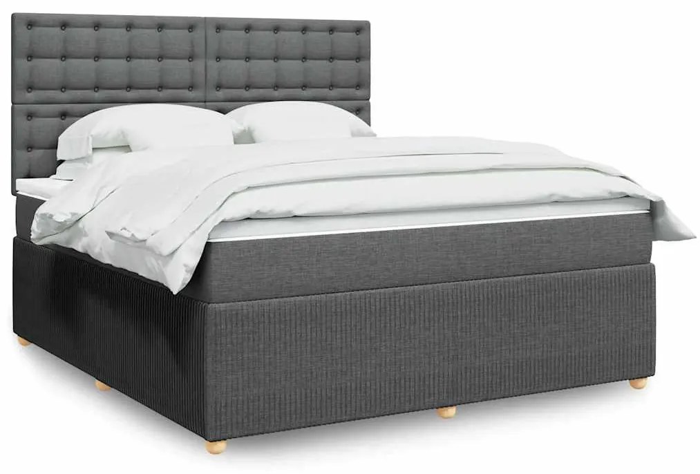 Box spring postel s matrací tmavě šedá 180x200 cm textil 3292150