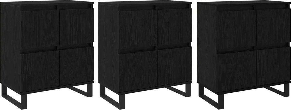 Servírovací skříň 3 ks Černý dub 60 x 35 x 70 cm 3394577