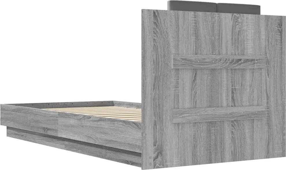 Rám postele s čelem šedý sonoma 75 x 190 cm kompozitní dřevo 3209980