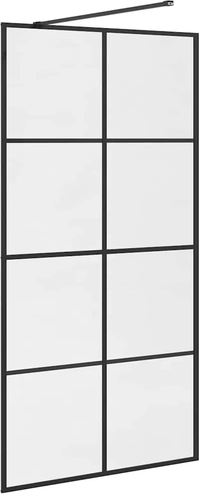 Zástěna do průchozí sprchy čiré ESG sklo 100 x 195 cm černá 151035