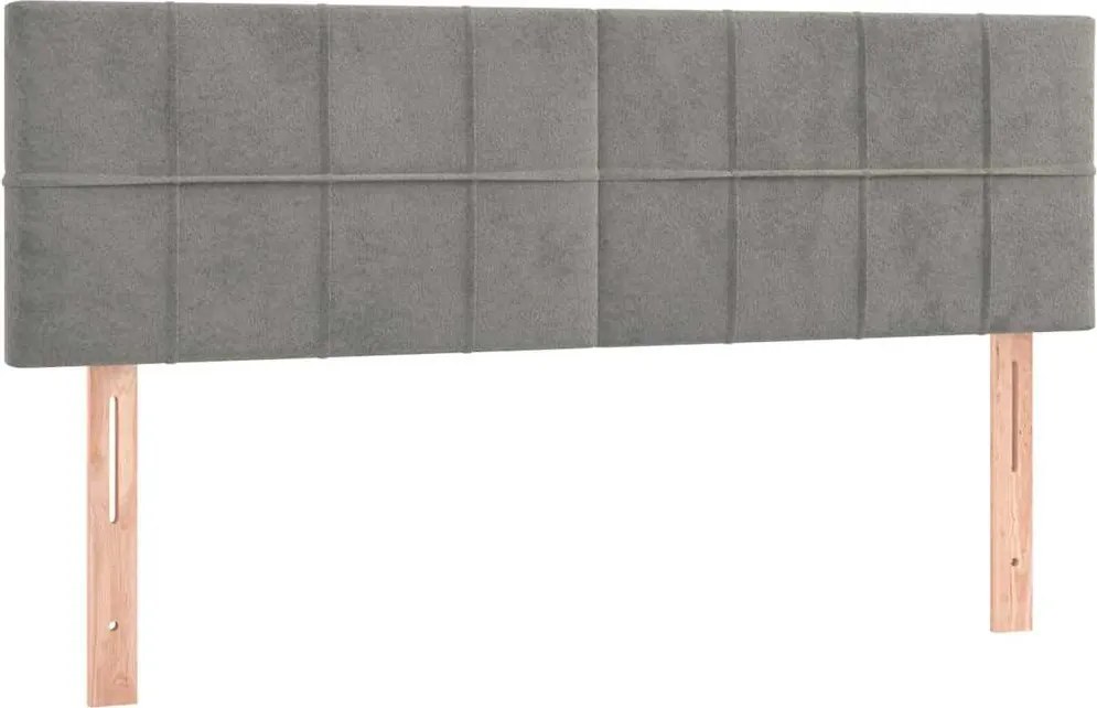 Box spring postel s matrací a LED světle šedá 140x190 cm samet 3134399